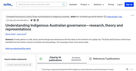 [citation Report] Understanding Indigenous Australian Governance—research Theory And