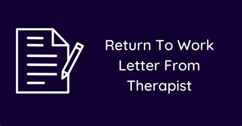 Return To Work Letter From Therapist Sample Letter Hub