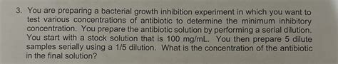 Solved You Are Preparing A Bacterial Growth Inhibition