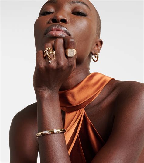 Elysabeth 18kt Gold Ring With Diamonds In Gold Rainbow K Mytheresa