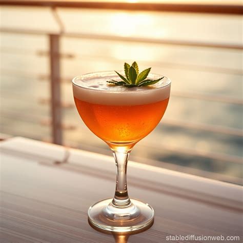 Tropical Sunset Cocktail On Cruise Deck Stable Diffusion Online