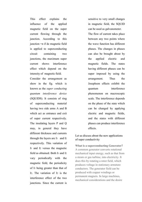Superconductivity And Its Applications Docx Physics Science