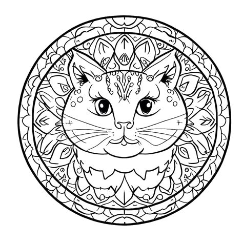 Coloriage Mandala De Chat Télécharger Et Imprimer Gratuit Sur