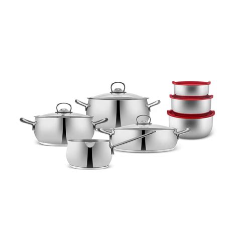Karaca Stainless Steel Cookware Set Storage Pot 13 Pieces Karaca Netherlands
