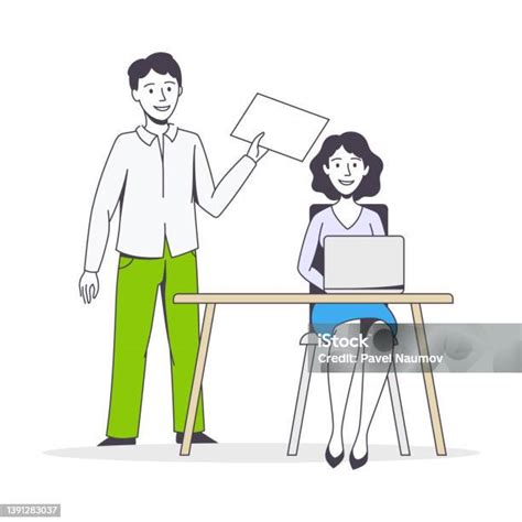 벡터 일러스트 레이 션을 함께 일하는 남성과 여성 사무실 직원과의 성공적인 팀 동료에 대한 스톡 벡터 아트 및 기타 이미지 동료 문화 벡터 Istock