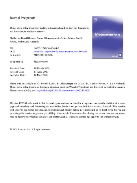 Pdf Three Phase Induction Motor Loading Estimation Based On Wavelet