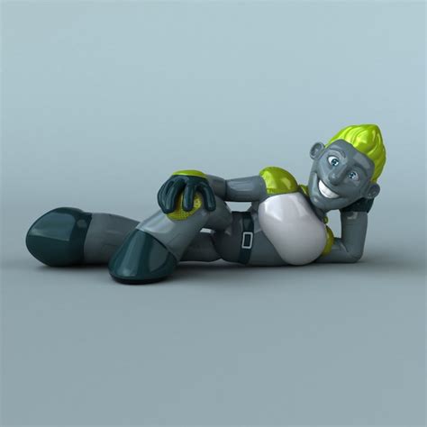 Premium Photo Fun Green Robot Illustration