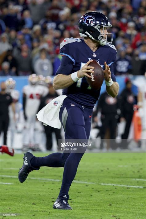 Ryan Tannehill Of The Tennessee Titans Drops Back To Pass In The