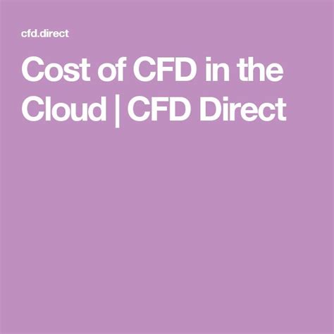 Cost Of Cfd In The Cloud Cfd Direct Clouds Directions Cost