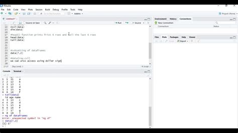 Introduction To R Programmingdataframe In R Programming Create Dataframe In R Youtube
