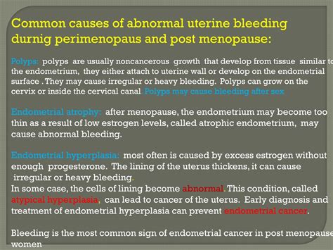 Ppt Abnormal Uterine Bleeding In Menopause Powerpoint Presentation