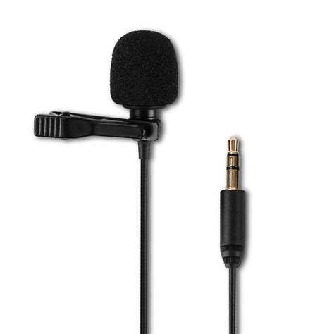 Микрофон тип брошка жак 3 5 мм стерео многопосочен шумопотискане метални скоби 2 м кабел