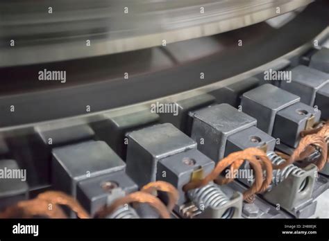 Hydro Generator Static Excitation System Carbon Brushes In Brush Holders And Slip Rings Of The