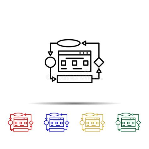 Website Algorithm Multi Color Style Icon Simple Thin Line Outline Vector Of Web Icons For Ui