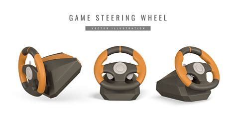 현실적인 3d 게임 스티어링 휠 게임 스틱 컨트롤러 비디오 게임 콘솔 게임 컨셉 벡터 일러스트 레이 션 3차원 형태에 대한 스톡 벡터 아트 및 기타 이미지 Istock