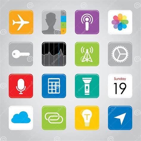 Touchscreen Smart Phone Mobile Application Button Icon Vector Illustration Editorial Photography