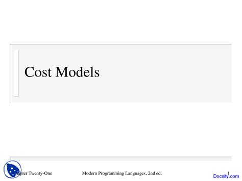 cost models modern programming languages lecture slides docsity