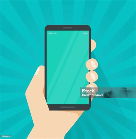 휴대 전화 벡터 일러스트 평면 만화 사람 손 잡고 스마트폰 핸드폰 화면을 보여주는 손 또는 클립 아트를 표시 공란에 대한 스톡 벡터 아트 및 기타 이미지 Istock