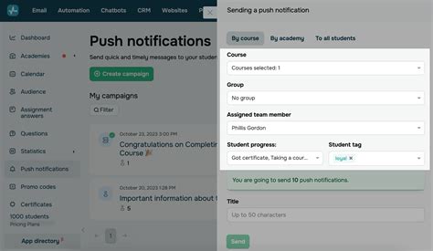 Send Web Push Notifications To Students SendPulse