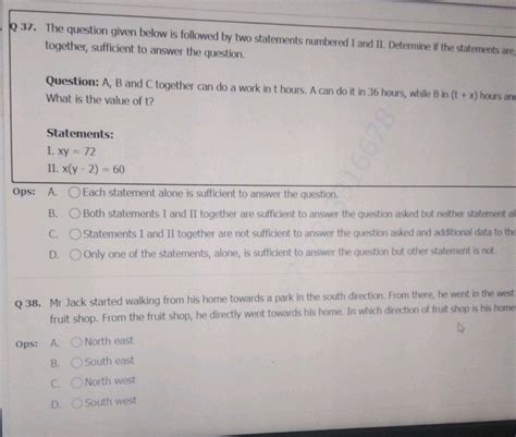 Q 37 The Question Given Below Is Followed By StudyX