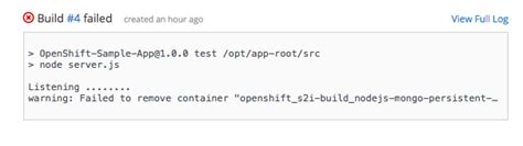 Docker Warning Failed To Remove Container Openshifts2i Build