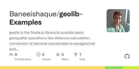 Github Baneeishaquegeolib Examples Geolib Is The Nodejs Library To