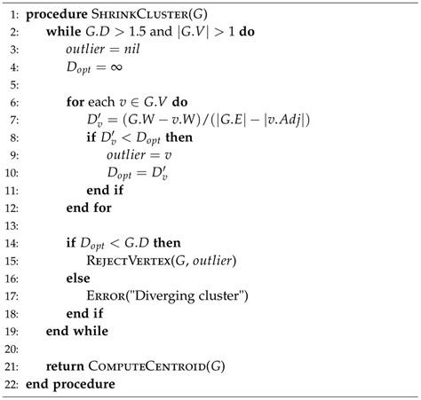 The Outlier Rejection Algorithm The Shrinkcluster Procedure Operates Download Scientific