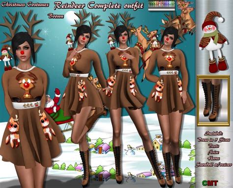 Second Life Marketplace Rf Costume Reindeer Outfit Brown