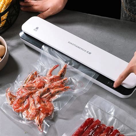 샤오미 전기 진공 실러 포장 기계 식품 세이버 백 가정용 상업용 진공 식품 밀봉 주방 10 개 포함 Aliexpress