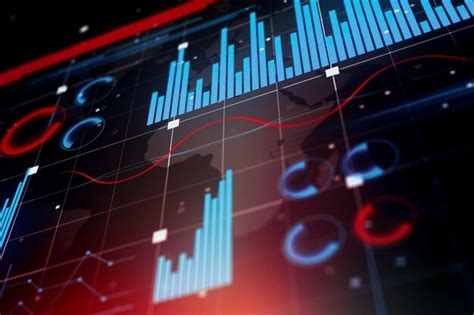 Premium Photo Bottom View On Digital Stats Infographic Chart With