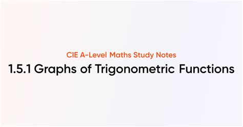 Graphs Of Trigonometric Functions 151 Cie A Level Maths Notes
