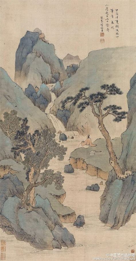 清 翟繼昌松下聽泉圖丁觀鵬洗象圖王武 花竹棲禽圖 每日頭條