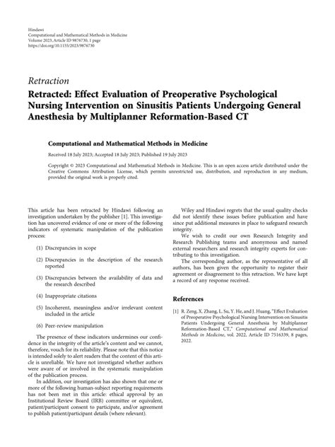 Pdf Retracted Effect Evaluation Of Preoperative Psychological Nursing Intervention On