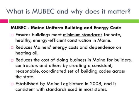 PPT Adopt MUBEC Locally MUBEC Maine Uniform Building Energy Code PowerPoint Presentation ID