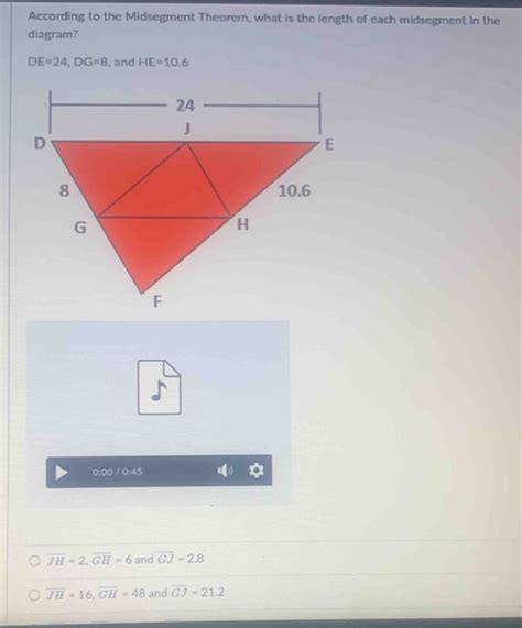 Solved According To The Midsegment Theorem What Is The Length Of Each Midsegment In The