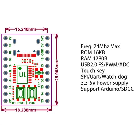 Ch552 Mini Core Board Learning Development Mcs51 Dip20 Tssop20 52032