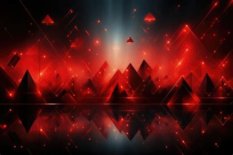 Premium Ai Image Elegant Abstraction Red Lights In Geometric Form Generative Ai