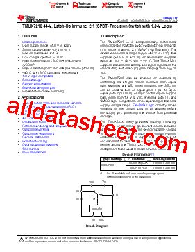 TMUX7219 V02 Datasheet PDF Texas Instruments