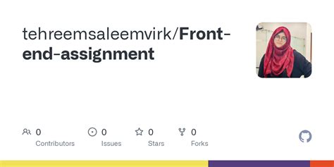Github Tehreemsaleemvirk Front End Assignment
