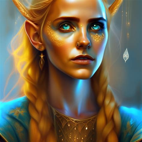Krea Ai Magic High Elf Woman Thin Irised Cerulean Eyes R