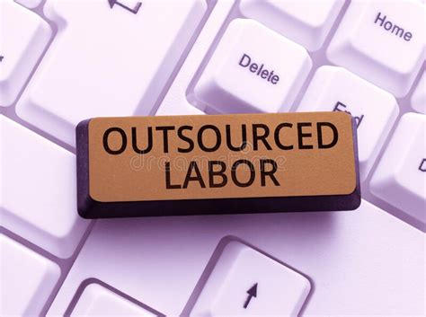 Conceptual Caption Outsourced Labor Business Showcase Jobs Handled Or