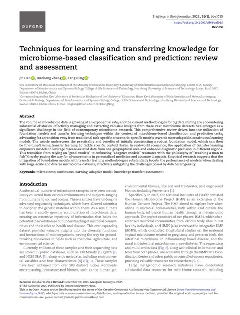 Pdf Techniques For Learning And Transferring Knowledge For Microbiome