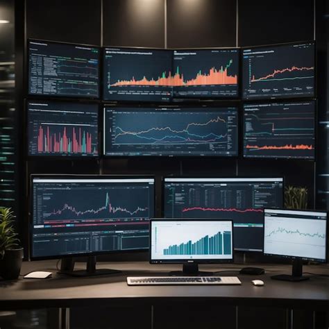 Premium Photo A Productive Workstation A Desk With Dual Monitors And A Keyboard