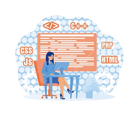 Premium Vector Programming And Engineering Development Girl