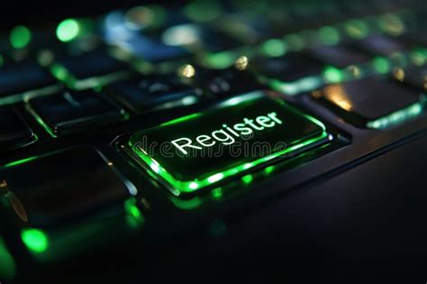 Register Text On Keyboard Button Generative Ai Stock Image Image Of