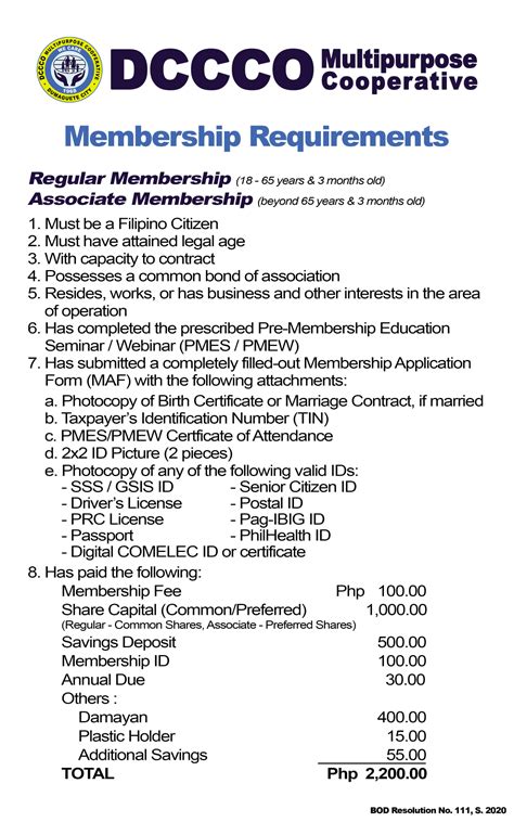 What Are The Requirements Dccco Multipurpose Cooperative Facebook