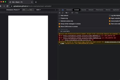 React Example Showing A Blank Page Issue 13 Uploadcare Blocks