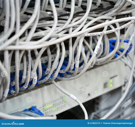 Ethernet Cables Connected To Computer Internet Server Stock Photo Image Of Wired Computer