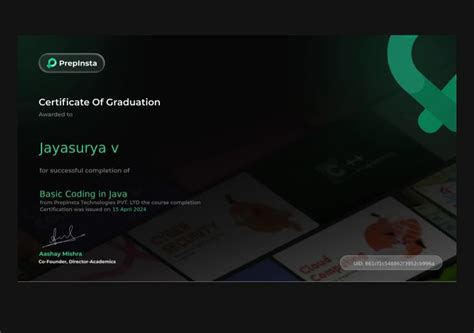 Jayasurya V On Linkedin Hello Connections I Have Completed My Basic Java Course In Prep Insta