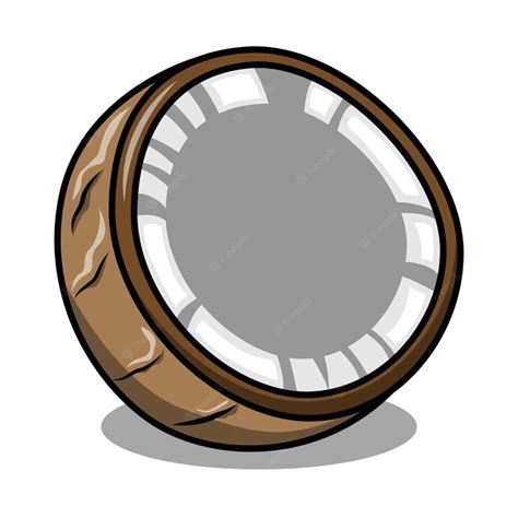 반 코코넛 현실적인 벡터 일러스트 레이 션 흰색 배경에 고립입니다 프리미엄 벡터